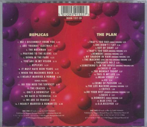 Gary Numan Replicas / The Plan UK 2 CD album set (Double CD) (804613)