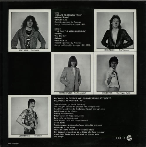 Geddes Axe Escape From New York EP UK 12" vinyl single (12 inch record / Maxi-single) (590545)