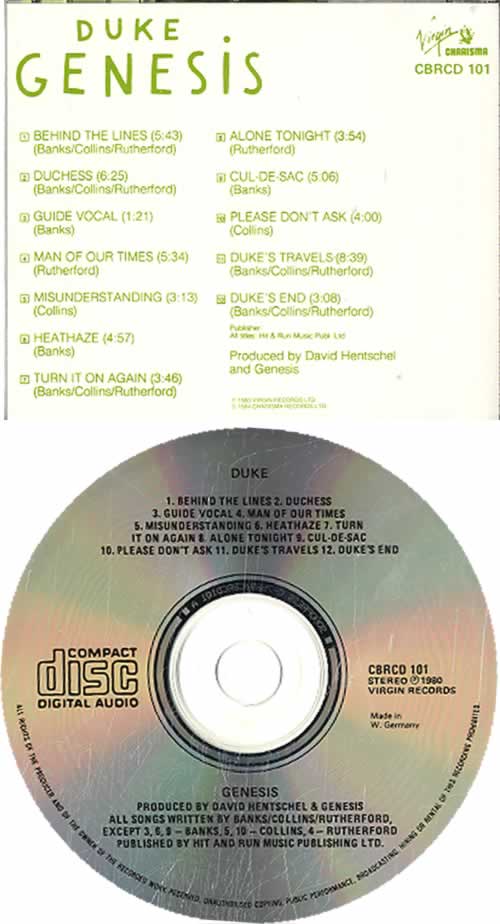 Genesis Duke UK CD album (CDLP) (624366)