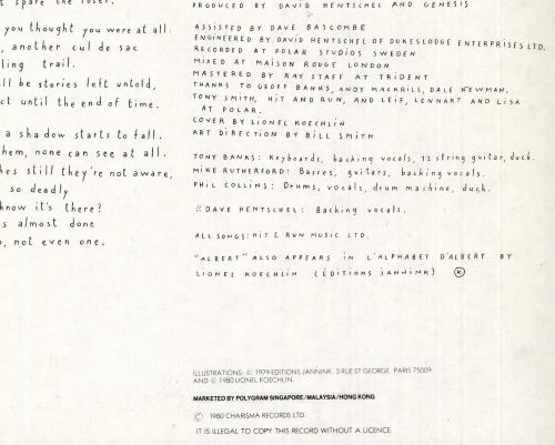 Genesis Duke Singapore vinyl LP album (LP record) (744462)