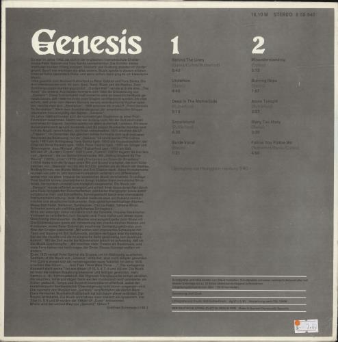 Genesis Genesis German vinyl LP album (LP record) (109538)
