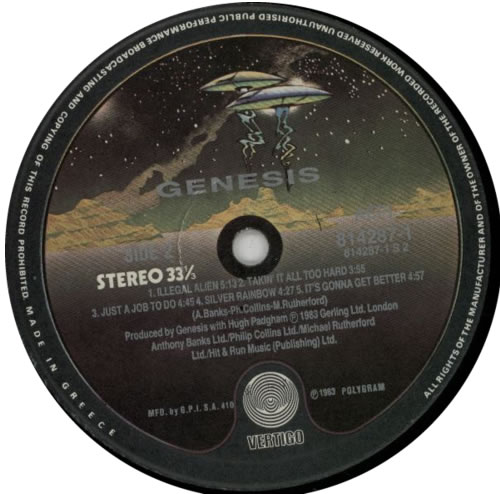 Genesis Genesis Greek vinyl LP album (LP record) (591421)