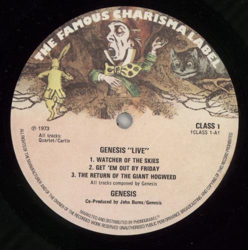 Genesis Live - 2nd UK vinyl LP album (LP record) (314540)