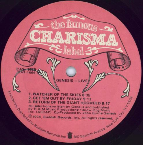 Genesis Live - scroll label - EX US vinyl LP album (LP record) (776544)