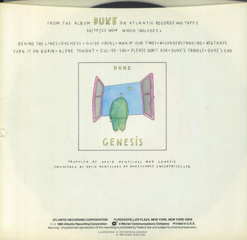 Genesis Misunderstanding US 7" vinyl single (7 inch record / 45) (826365)