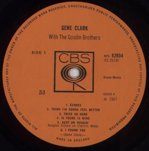 Gene Clark With The Gosdin Brothers UK vinyl LP album (LP record) (840952)