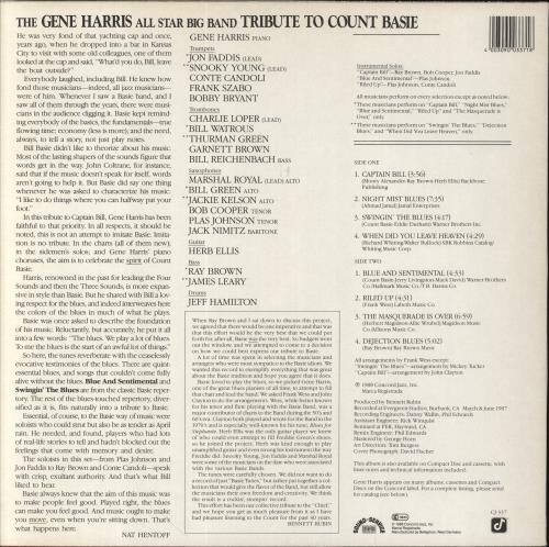 Gene Harris Tribute To Count Basie German vinyl LP album (LP record ...