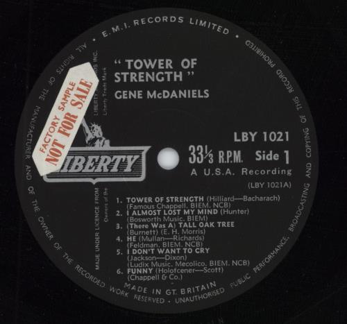 Gene McDaniels Tower Of Strength - Factory Sample UK vinyl LP album (LP ...