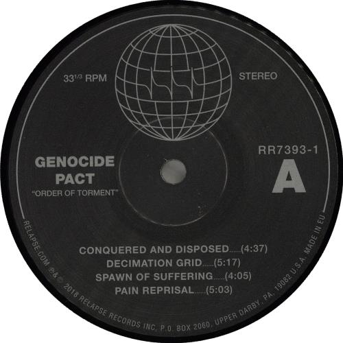 Genocide Pact Order of Torment US vinyl LP album (LP record) (715836)