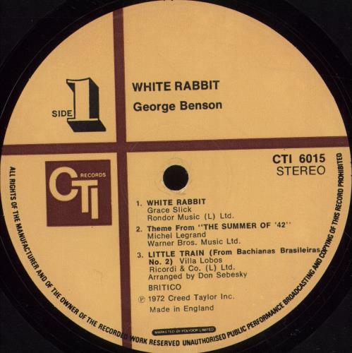 George Benson White Rabbit UK vinyl LP album (LP record) (516446)