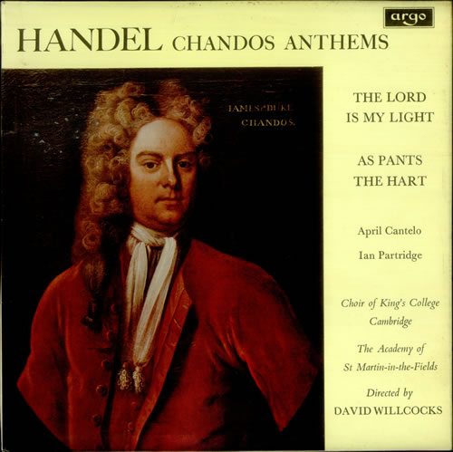 George Frideric Handel Chandos Anthems UK vinyl LP album (LP record ...