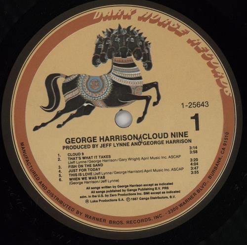 George Harrison Cloud Nine US vinyl LP album (LP record) (478076)