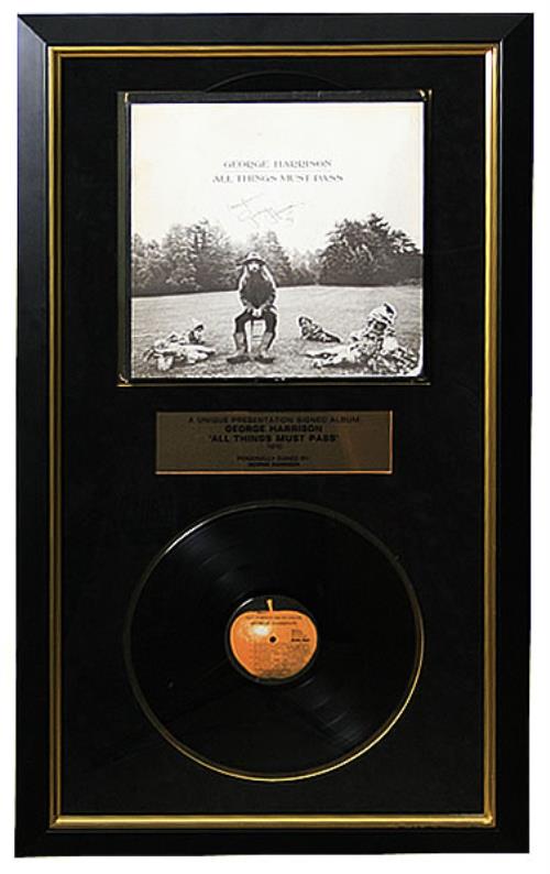 George Harrison Framed & Mounted Autographed 'All Things Must Pass' UK ...