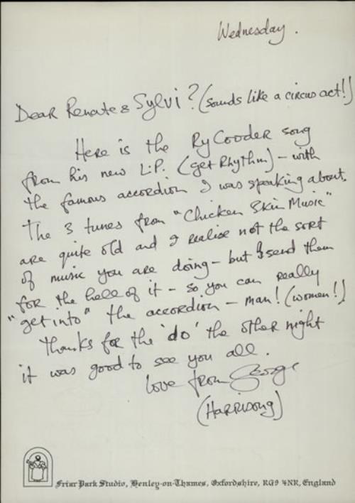 George Harrison Letter, Tape & Single UK memorabilia (578592) LETTER ...