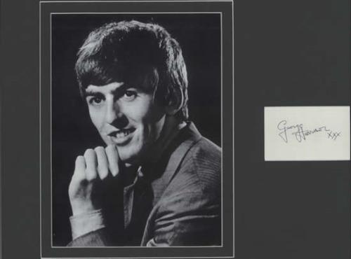 George Harrison Mounted Autograph With Period Picture UK memorabilia ...