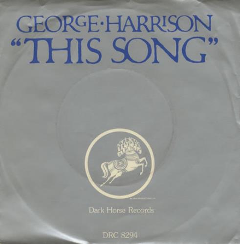 George Harrison This Song US 7" vinyl single (7 inch record / 45) (56268)