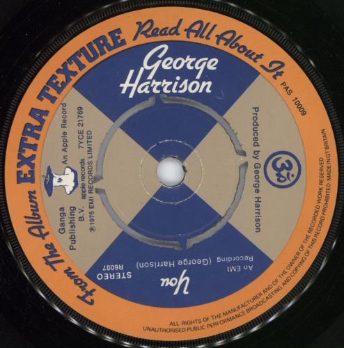George Harrison You UK 7" vinyl single (7 inch record / 45) (556740)