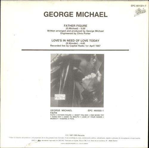 George Michael Father Figure Spanish Promo 7" vinyl single (7 inch ...