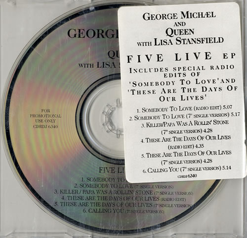 George Michael Five Live E.P. UK Promo CD single (CD5 / 5") (18633)