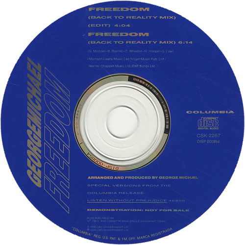 George Michael Freedom US Promo CD single (CD5 / 5") (40938)