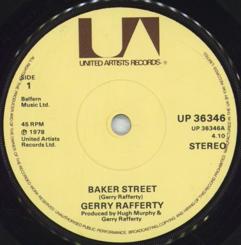 Gerry Rafferty Baker Street - solid UK 7" vinyl single (7 inch record ...