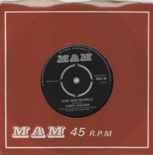Gilbert O'Sullivan Alone Again (Naturally) UK 7" vinyl single (7 inch ...