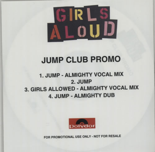 Girls Aloud Jump Club Promo UK Promo CD-R acetate (263125)