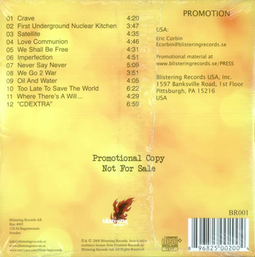 Glenn Hughes First Underground Nuclear Kitchen US Promo CD album (CDLP ...