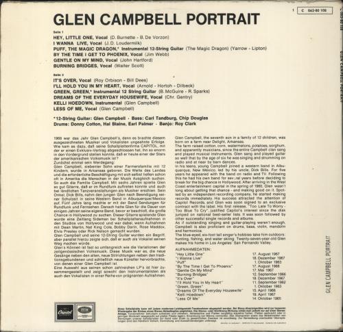 Glen Campbell Portrait German vinyl LP album (LP record) (802696)