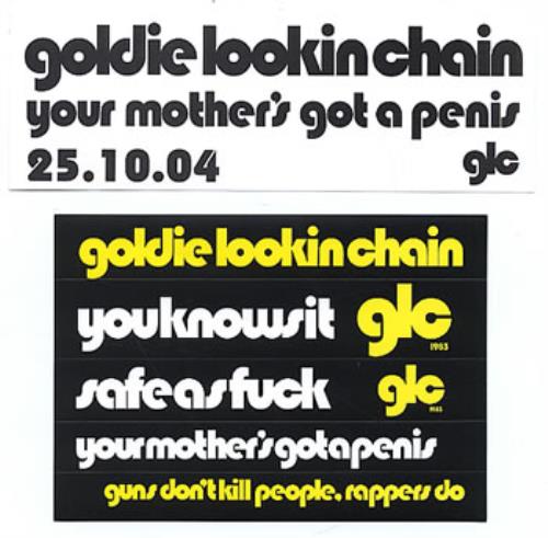 Goldie Lookin' Chain Sticker Set UK Promo handbill (315454)