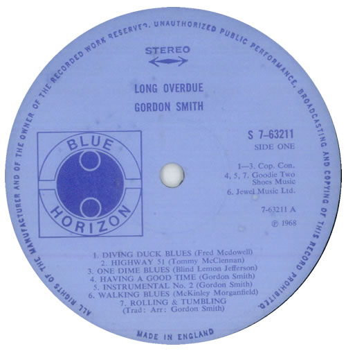 Gordon Smith Long Overdue UK vinyl LP album (LP record) (545411)