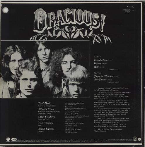 Gracious! Gracious! US vinyl LP album (LP record) (204853)