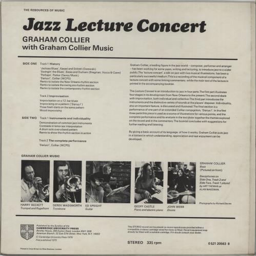 Graham Collier Jazz Lecture Concert UK vinyl LP album (LP record) (655999)
