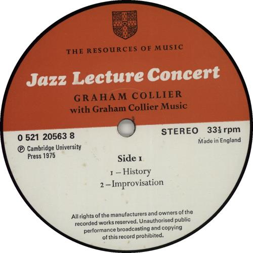Graham Collier Jazz Lecture Concert UK vinyl LP album (LP record) (655999)