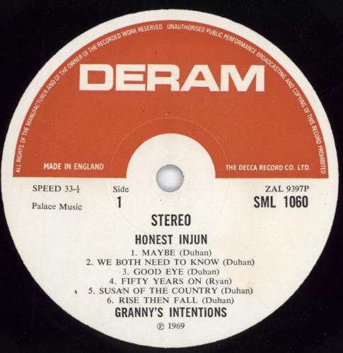 Granny's Intentions Honest Injun UK vinyl LP album (LP record) (776063)
