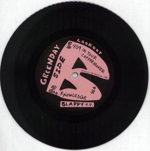 Green Day Slappy EP US 7" vinyl single (7 inch record / 45) (661352)