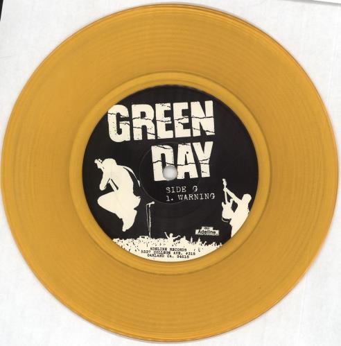 Green Day Warning - Yellow Vinyl US 7" vinyl single (7 inch record / 45 ...