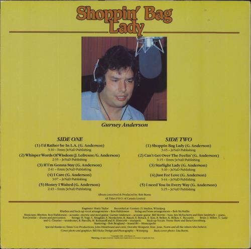 Gurney Anderson Shoppin' Bag Lady Canadian vinyl LP album (LP record ...