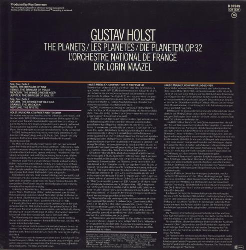Gustav Holst The Planets German vinyl LP album (LP record) (783586)