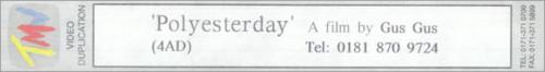 Gus Gus Polyesterday UK Promo video (VHS or PAL or NTSC) (259382)