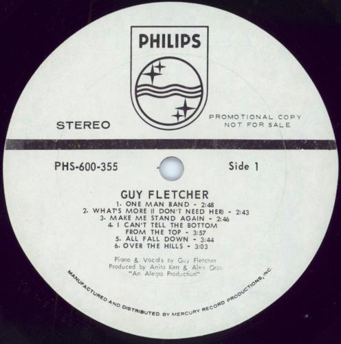 Guy Fletcher Guy Fletcher US vinyl LP album (LP record) (793028)