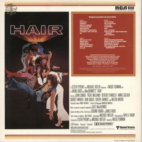 Hair (The Musical) Hair UK 2-LP vinyl record set (Double LP Album) (745832)
