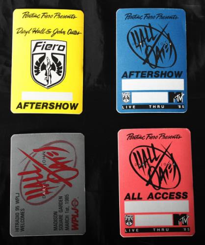 Hall & Oates Collection Of Tour Passes US tour pass (462507) TOUR PASSES