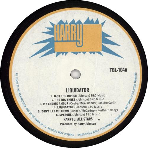 Harry J. All Stars Liquidator UK vinyl LP album (LP record) (590146)