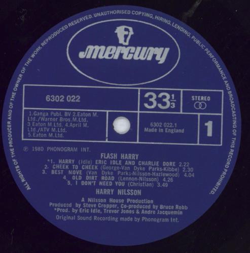 Harry Nilsson Flash Harry - Open Shrink UK vinyl LP album (LP record ...