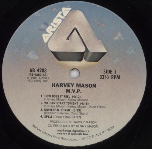 Harvey Mason M.V.P. US vinyl LP album (LP record) (847278)