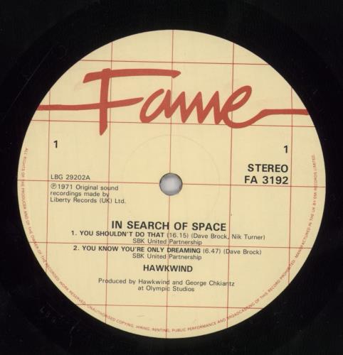 Hawkwind In Search Of Space - EX UK vinyl LP album (LP record) (835758)