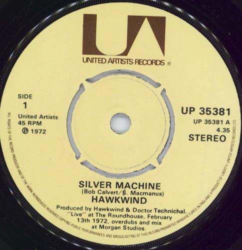 Hawkwind Silver Machine - 4pr UK 7" vinyl single (7 inch record / 45 ...
