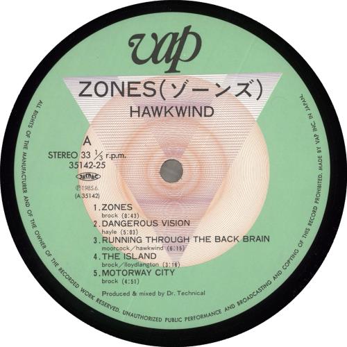 Hawkwind Zones Japanese vinyl LP album (LP record) (195382)