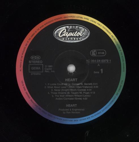 Heart Heart German vinyl LP album (LP record) (825001)